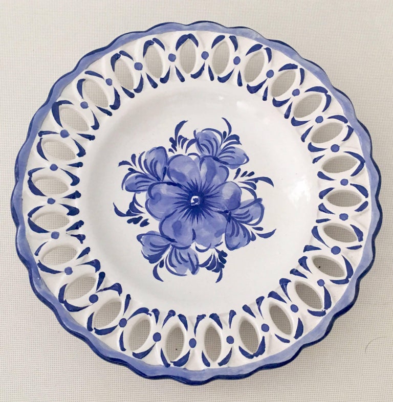 Set of Three Vintage Portugal Vestal Alcobaca Blue and White Wall Plate ...