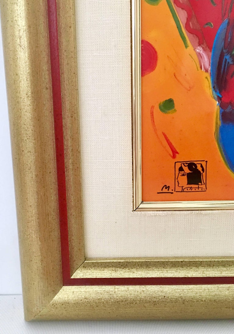 20th Century Peter Max LE Oil on Porcelain Painting, "Fan Dancer"-1989 ...