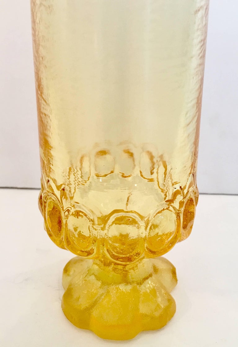 60s Glass Thumbprint Footed Stem Drink Glasses By Franciscan S7 For Sale At 1stdibs
