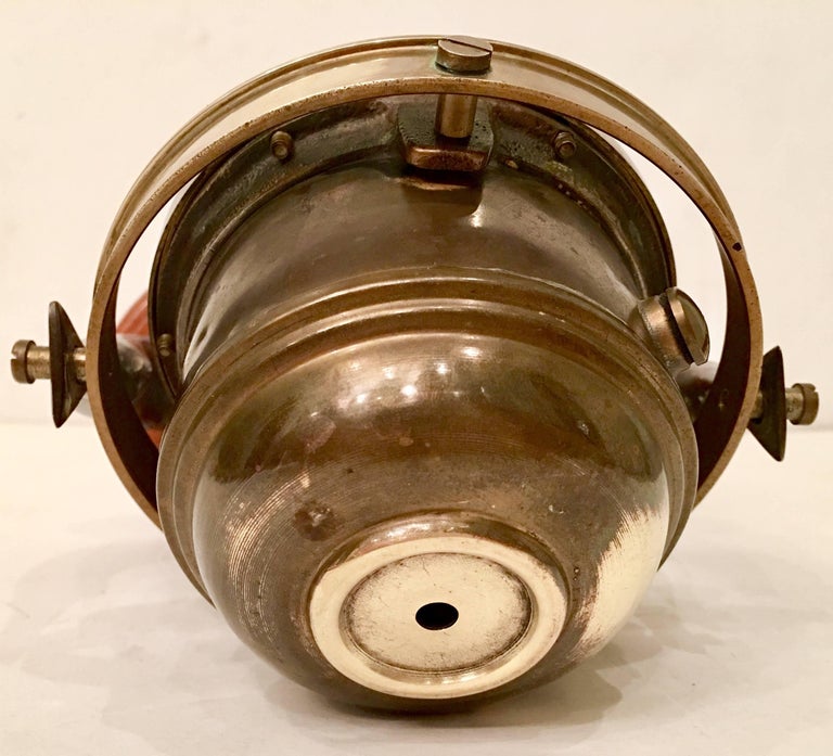 Antique Brass Liquid Nautical Ships Compass Double Dolphin and Wood ...