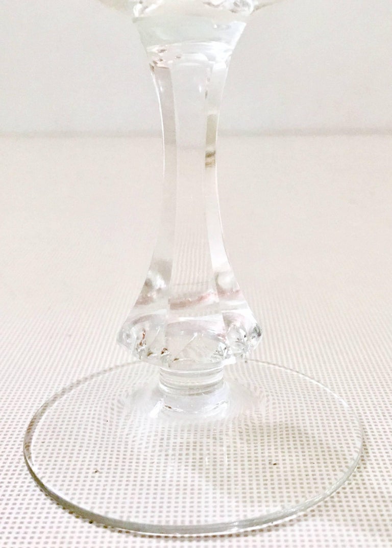 Mid- Century American Etched "Starburst" Crystal Stem Glasses S/20 For ...