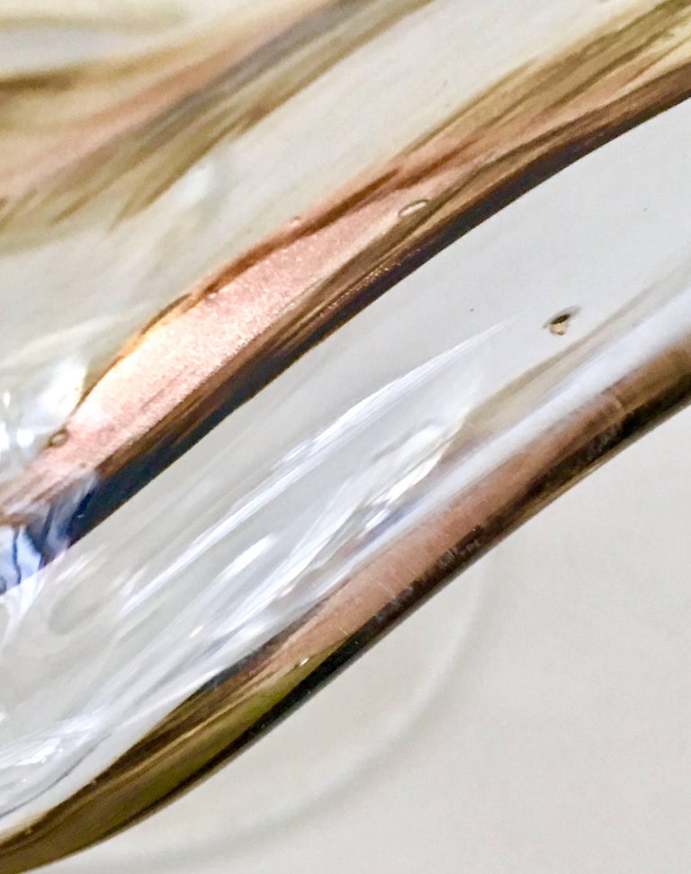 Vintage Italian Murano Glass Copper Inclusion Footed Center Bowl For ...