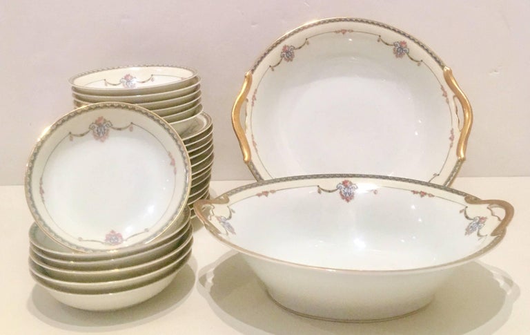 1920'S Art Nouveau Japanese Porcelain Dinnerware Set of 25 Pieces For ...