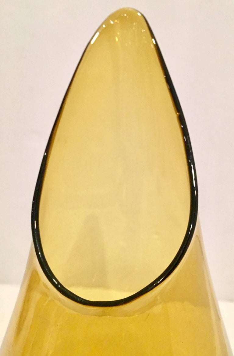 Mid-Century Modern Blenko Glass Amber Handled Pitcher at 1stDibs ...