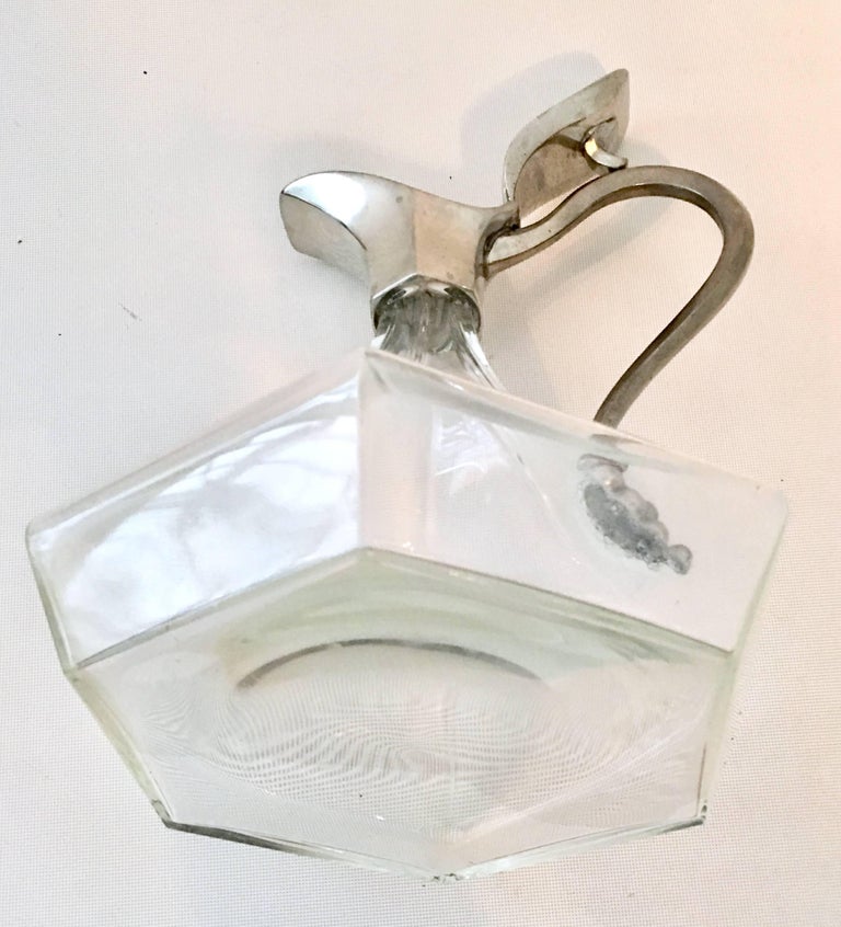 20th Century Handblown Glass and Pewter Carafe by Jean Goardere For ...