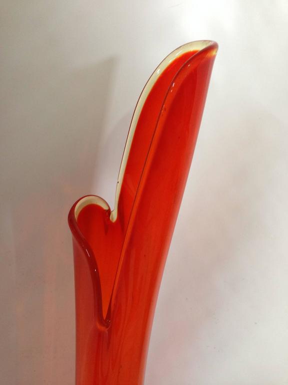 1960s Monumental Art Glass Slag Vase Pair at 1stDibs