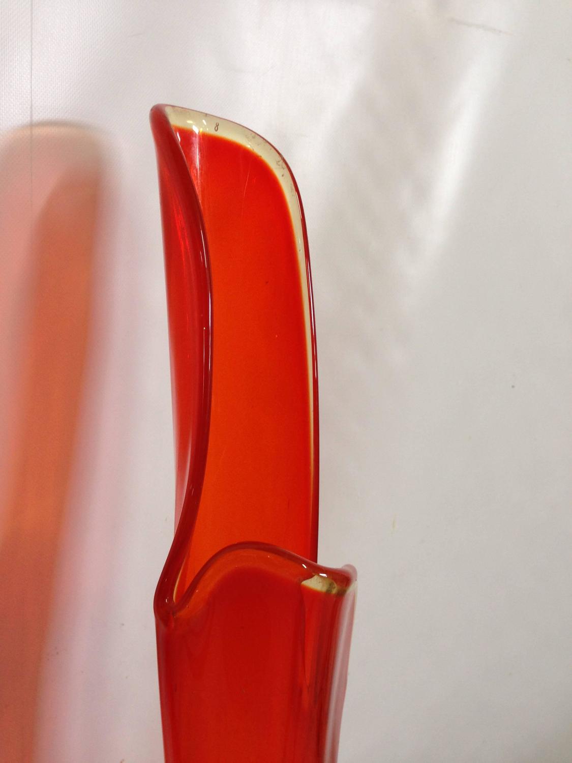 1960s Monumental Art Glass Slag Vase Pair at 1stdibs