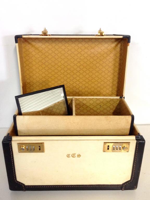 1950s Italian Vellum and Leather Train Case at 1stDibs