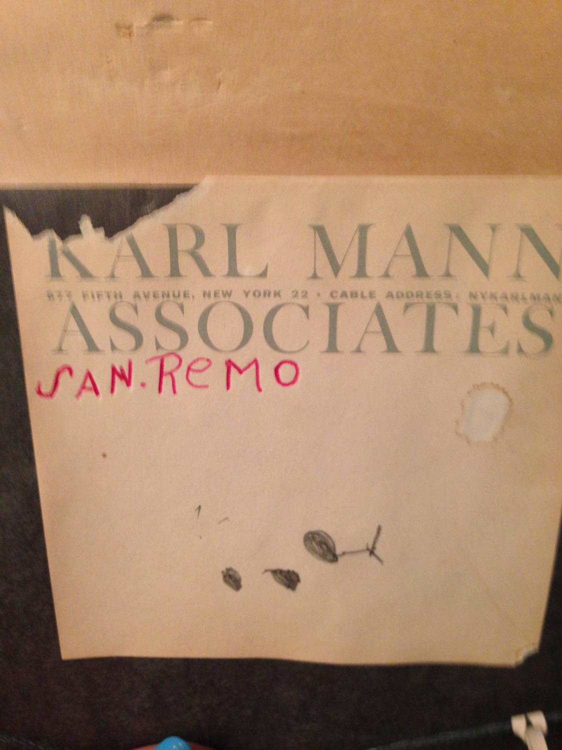 Mid-Century Karl Mann Original Oil Painting, "San Remo," Signed For ...