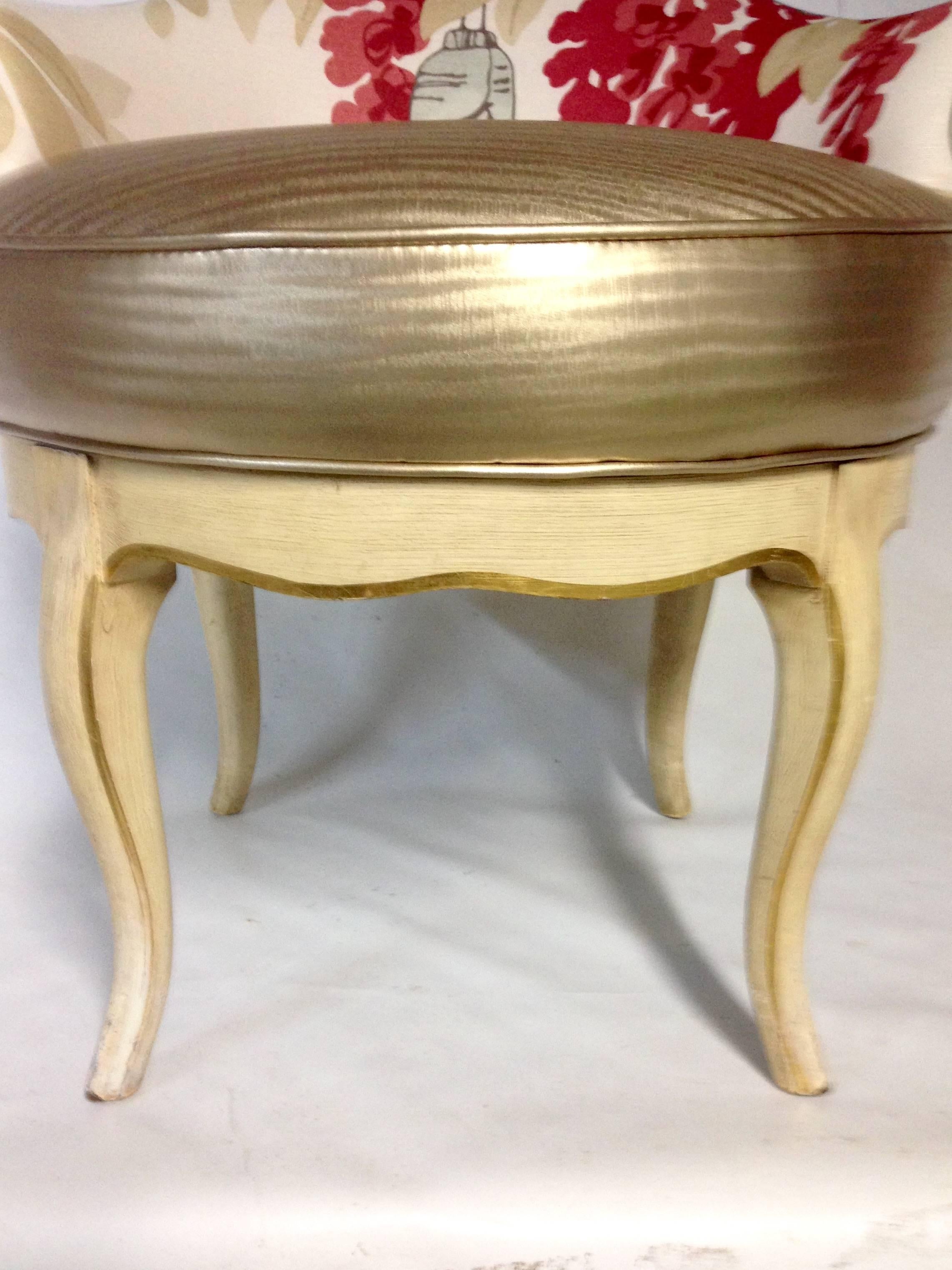 Vintage French Style Chinoiserie Swivel Vanity Stool - "Saturday Sale ...