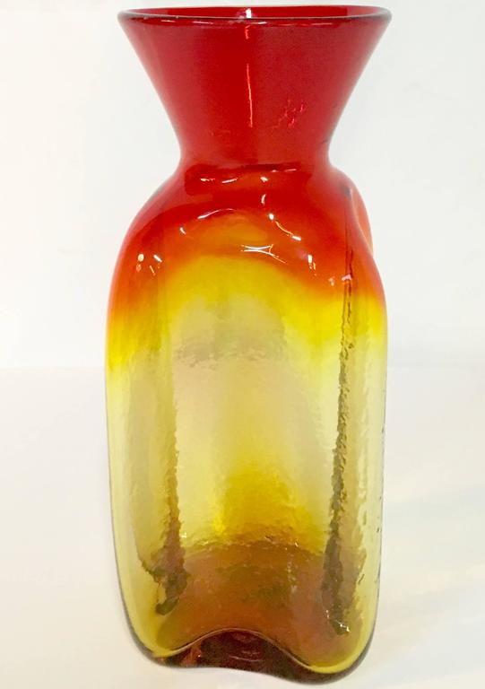 Mid- Century Blenko Glass Large Amberina Vase By, Wayne Husted at 1stDibs