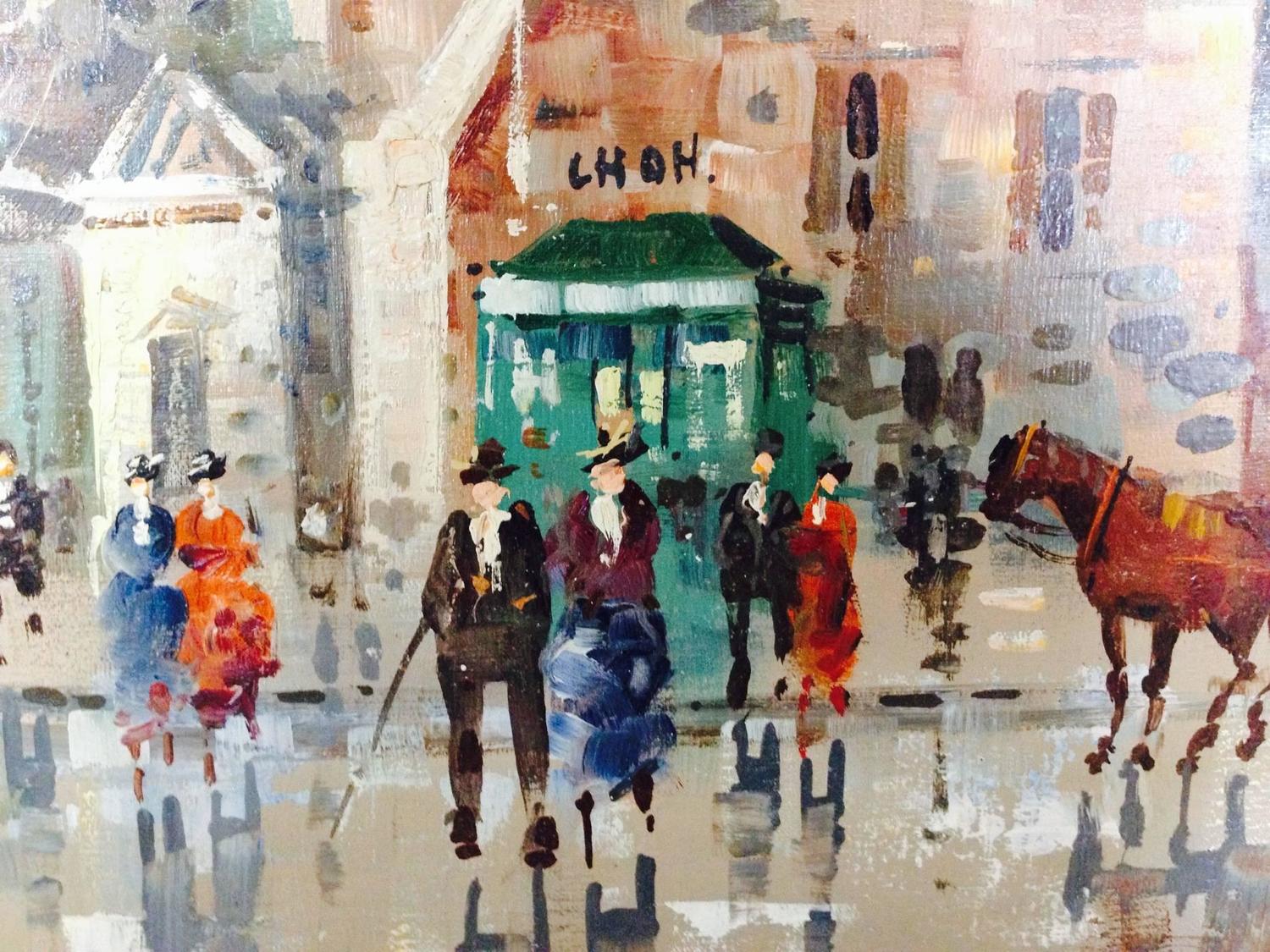 Antonio DeVity Original Oil on Canvas Paris Street Scene, Signed For ...