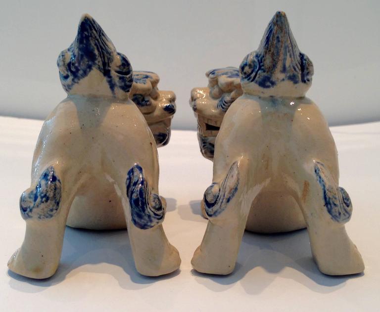 Pair of Antique Chinese Miniature Foo Dogs at 1stDibs