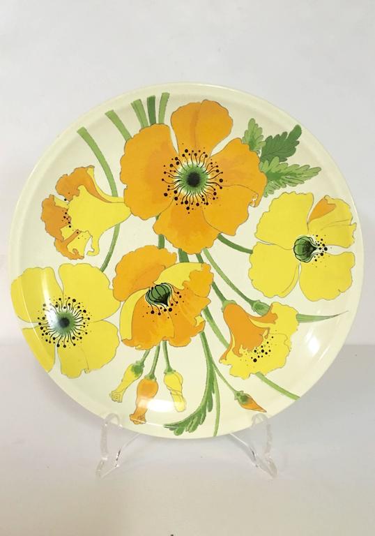 1970s Set of 17 Pieces Wild Poppy Ceramic Dinnerware at 1stDibs