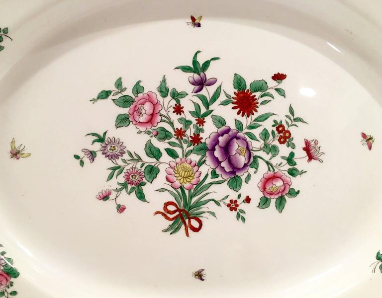 60'S English Spode Bone China Large Oval Serving Platter, Lowestoft at ...