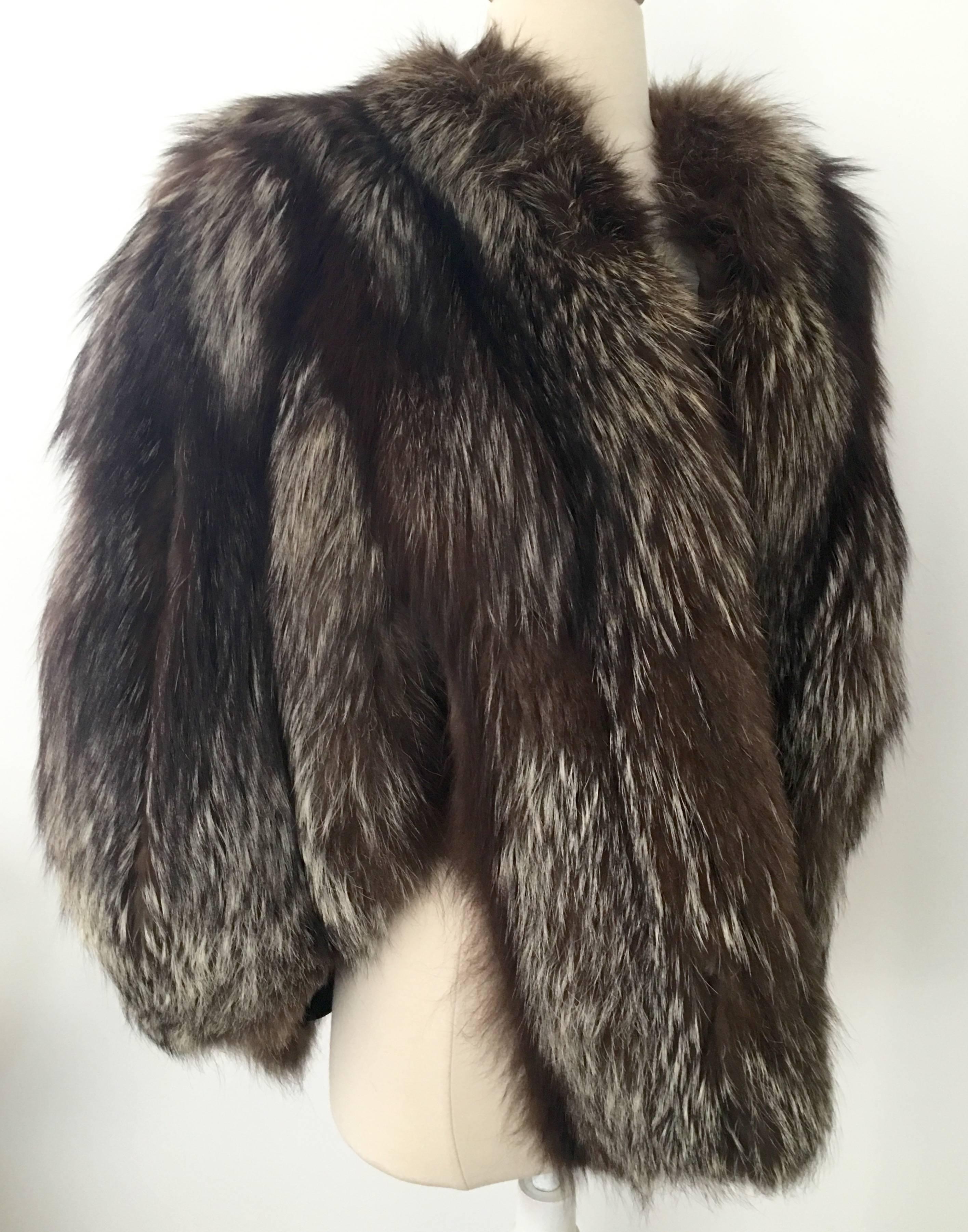 1940s, Paris France Silver Tip Fox Fur Cape Jacket/Coat One Size at 1stDibs