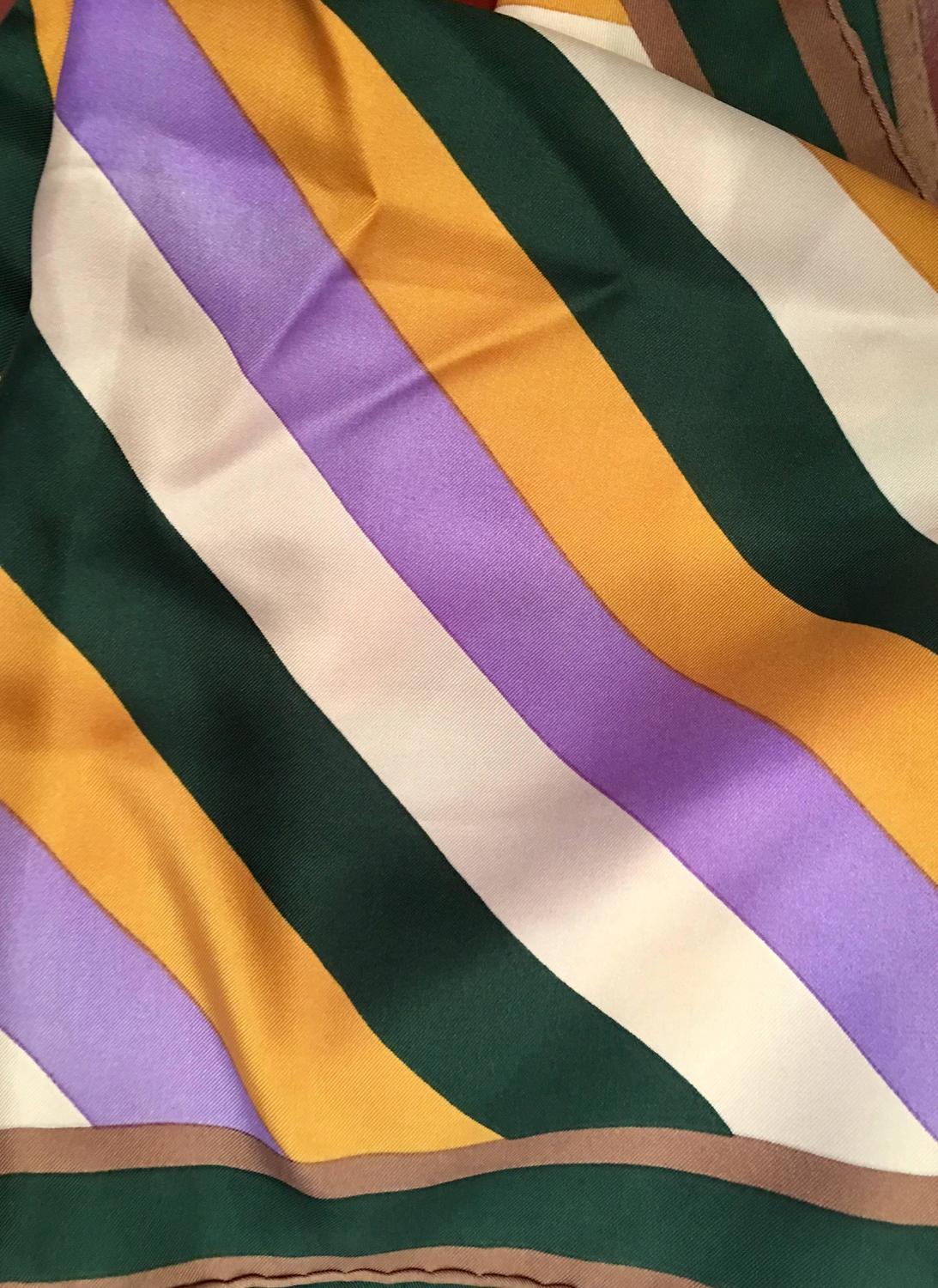 1970s YSL Paris Silk Geometric Pattern Scarf For Sale at 1stdibs