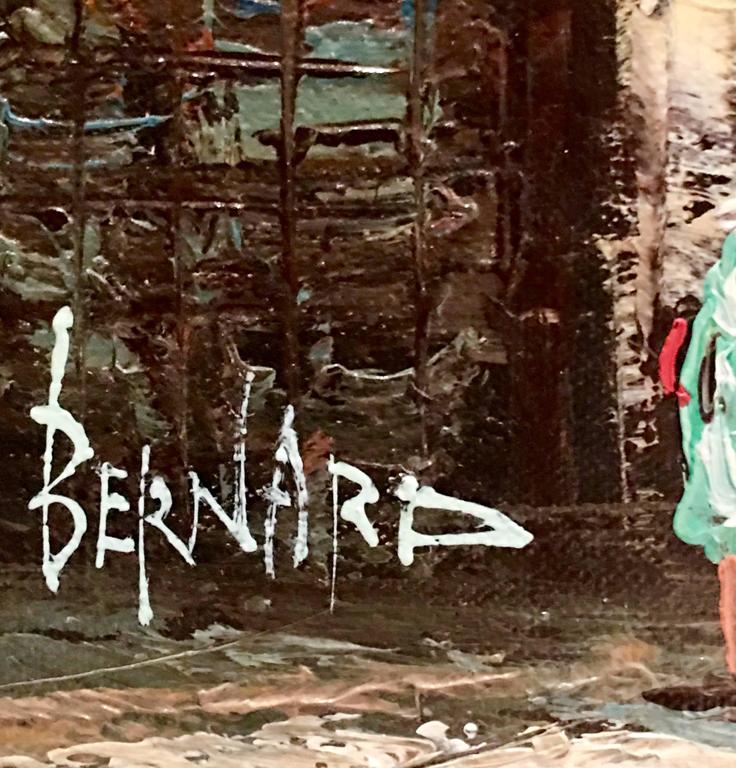 Mid-Century Original Oil on Canvas Paris Street Scene Painting by ...