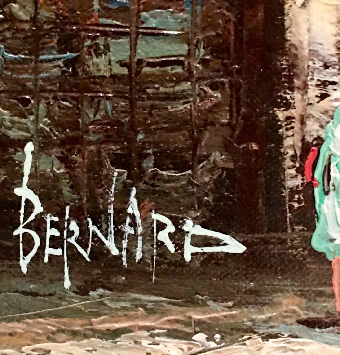 Mid-Century Original Oil on Canvas Paris Street Scene Painting by ...