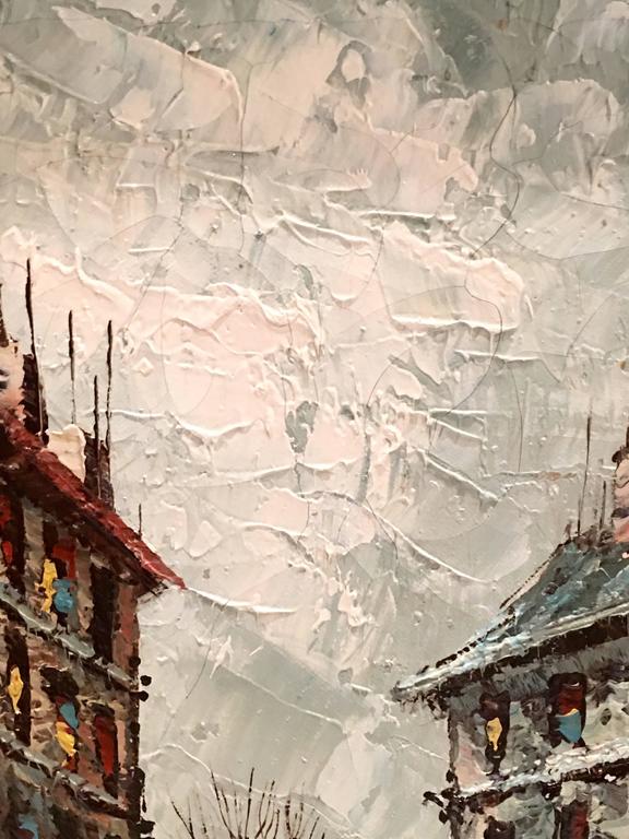 Mid-Century Original Oil on Canvas Paris Street Scene Painting by ...