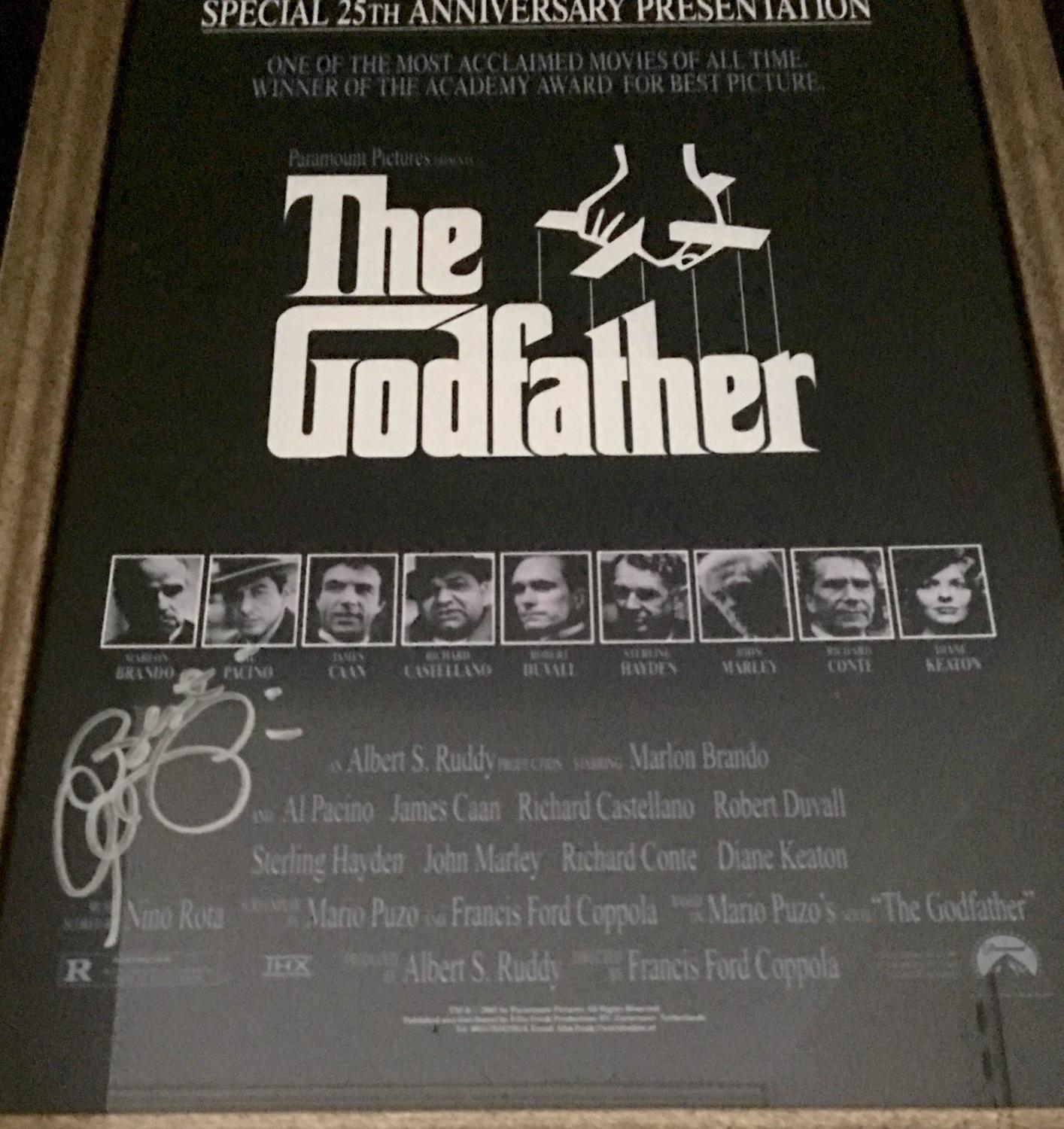 2001 Al Pacino Autographed 25th Anniversary Godfather Movie Poster For ...