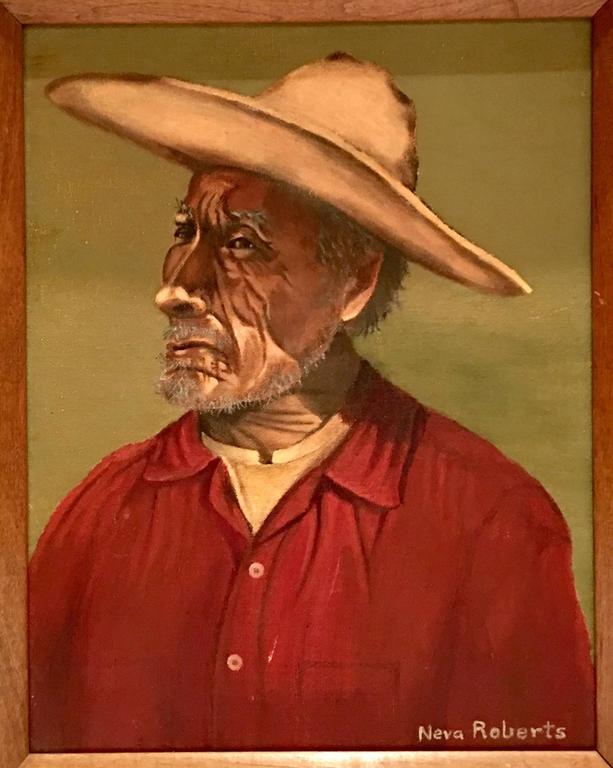 Mid-Century Original Oil Painting "Old Timer" by, Neva Roberts at 1stDibs