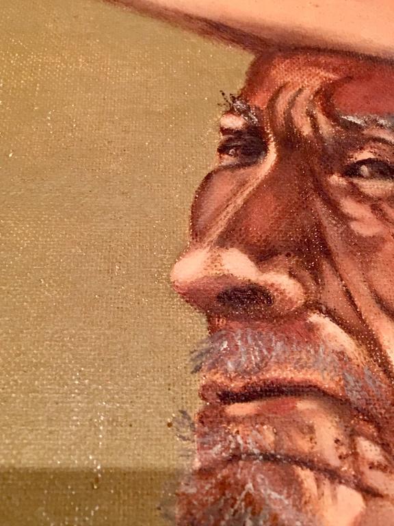 Mid-Century Original Oil Painting "Old Timer" by, Neva Roberts at 1stDibs