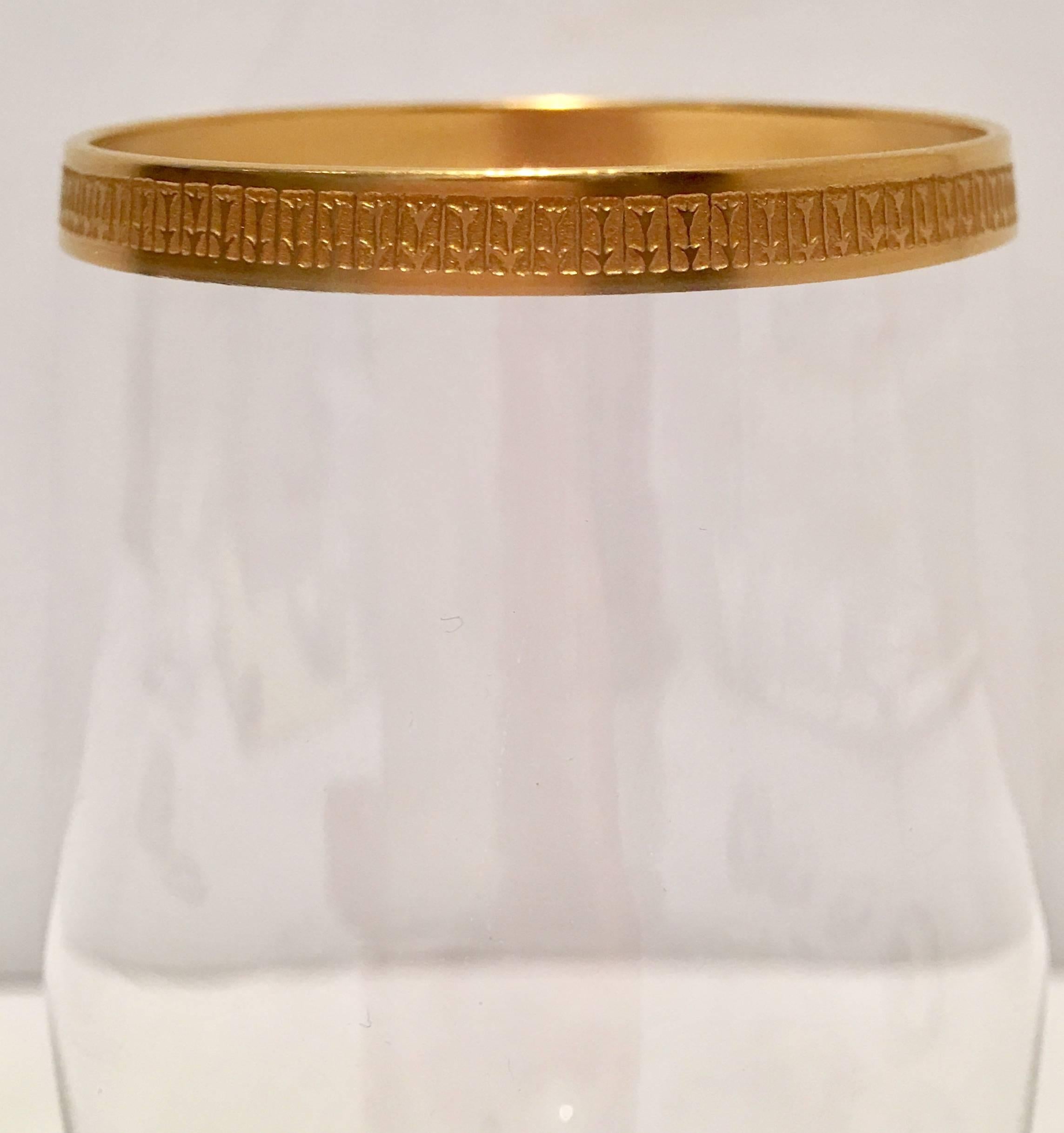 Vintage Italian 22-Karat Gold Rim Stem Glasses, Set 12 at 1stDibs