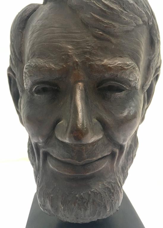 Mid-Century Bronze Bust of Abraham Lincoln at 1stDibs