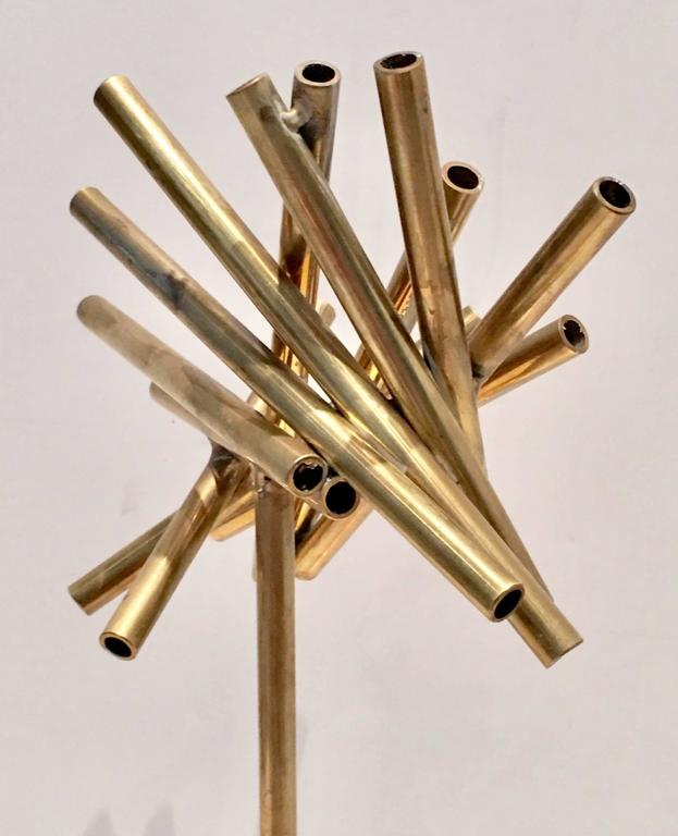 Modern Brass and Marble Abstract Tubular Sticks Sculpture at 1stDibs ...