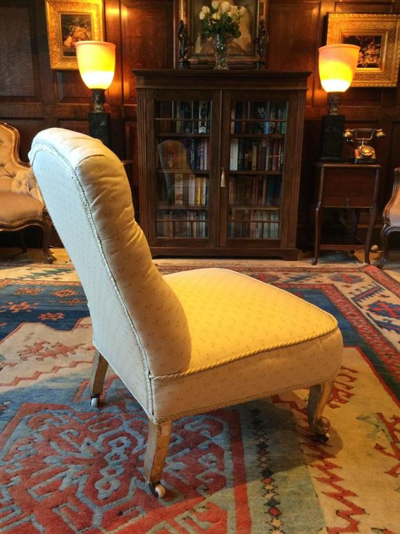 Antique Armchair Button-Back Salon Lounge Nursing Chair Victorian ...