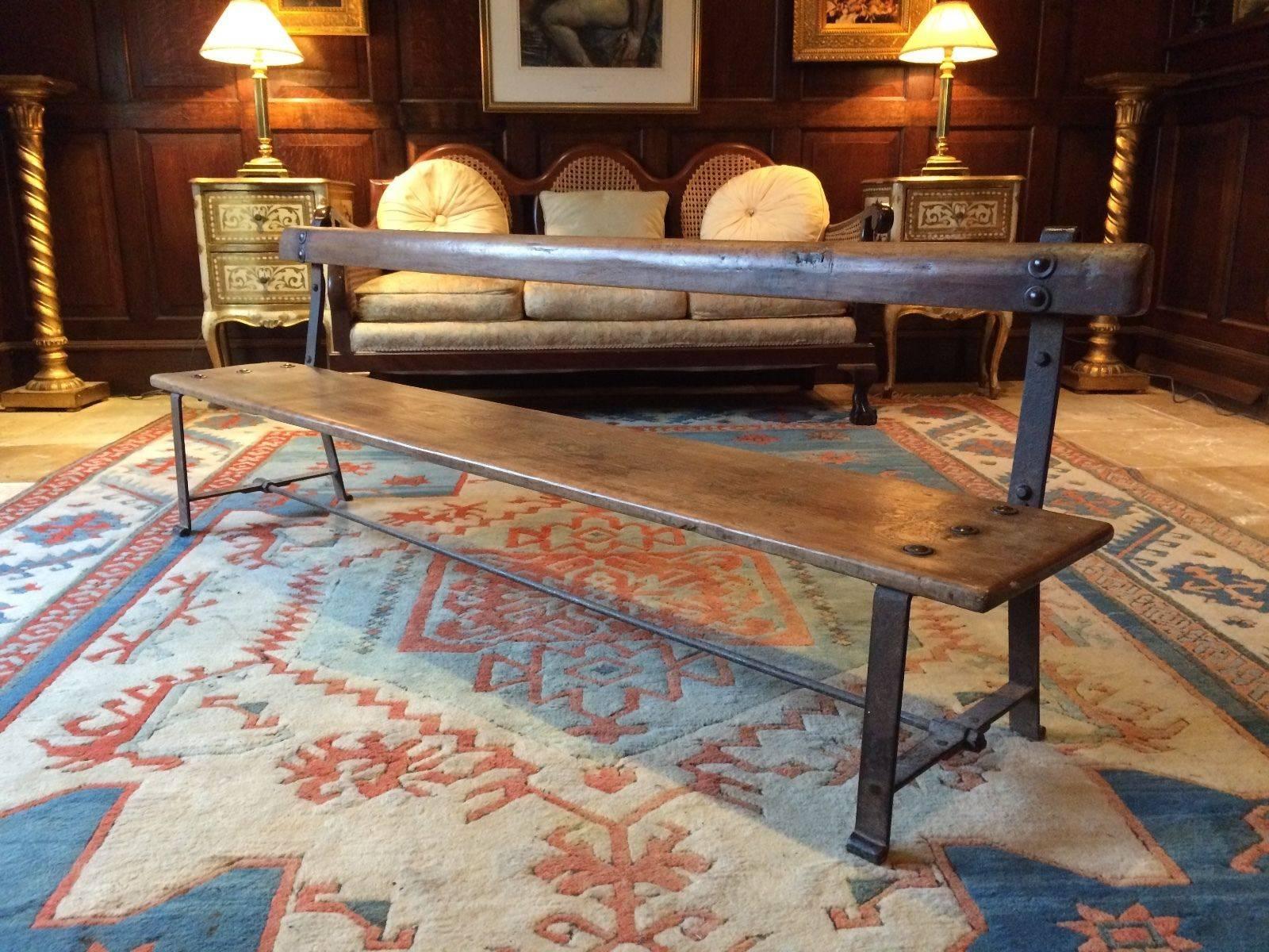 Antique School Bench French Solid Ash Victorian 19th Century Rustic at ...