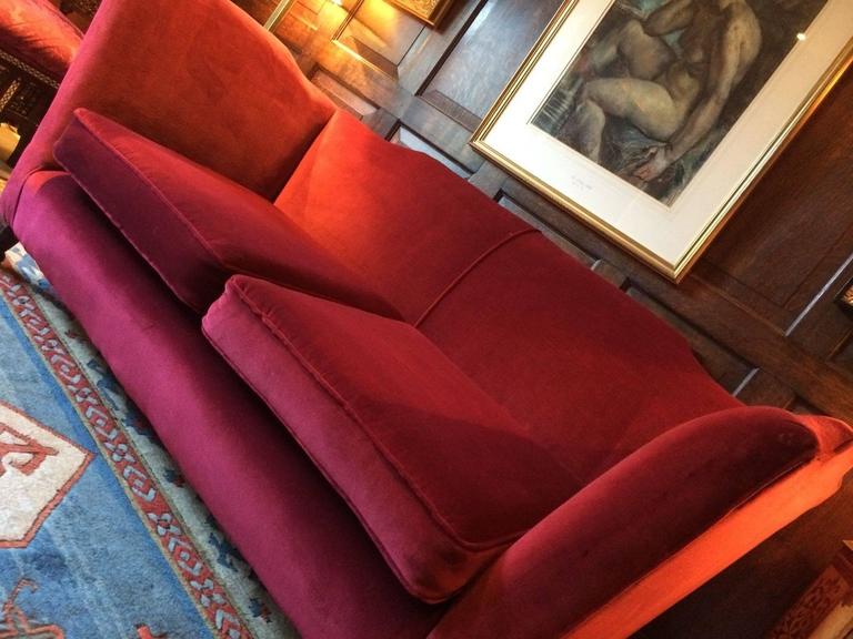 Antique Sofa Settee Knoll Style Victorian 19th Century Red Velvet at ...