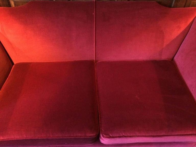 Antique Sofa Settee Knoll Style Victorian 19th Century Red Velvet at ...