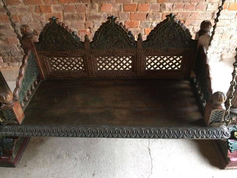 Antique Swing Royal Indian Rajasthani Jodhpur Hand-Carved Jhoola at 1stDibs