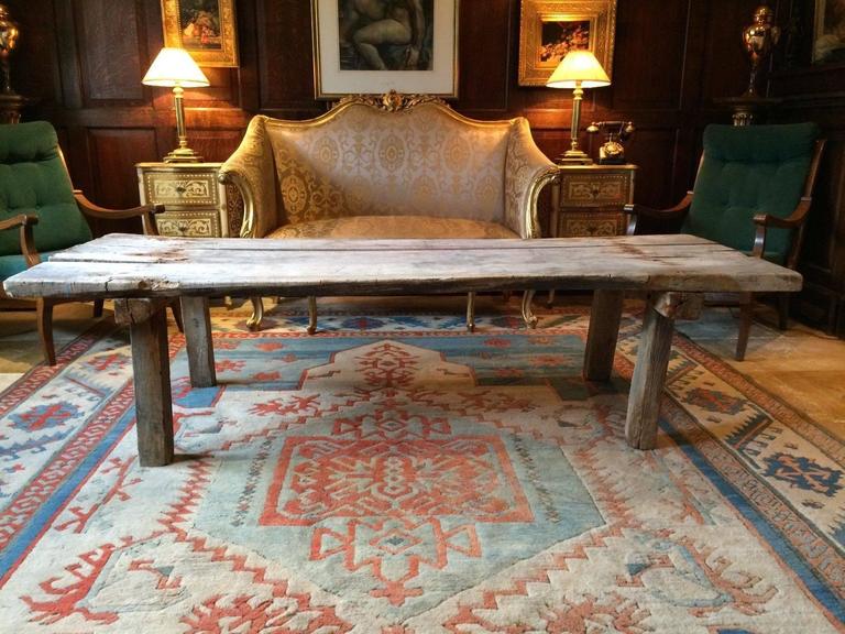 Antique Coffee Table Large Rustic 19th Century Victorian Industrial at ...