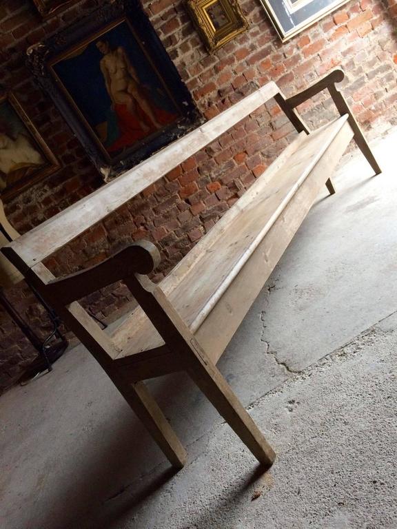 Antique French Pine Bench Pew Pine Rustic Farmhouse Victorian Large at ...