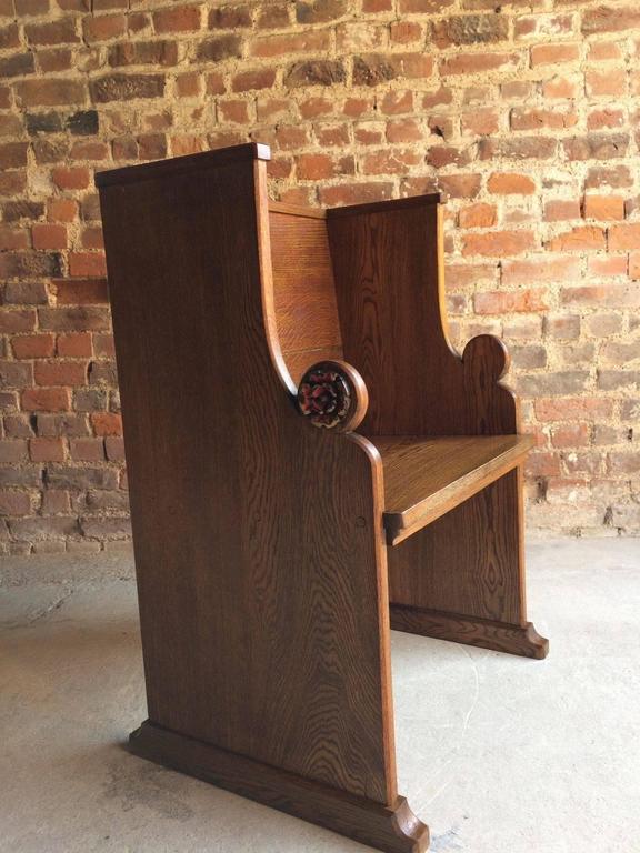 Church Pew Priests Bench Settle Solid Oak Antique Gothic Pugin Style at ...