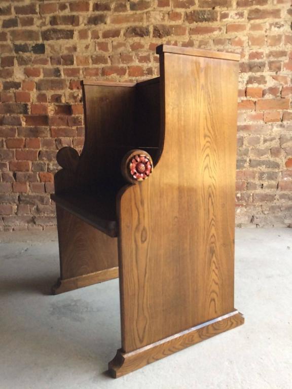 Church Pew Priests Bench Settle Solid Oak Antique Gothic Pugin Style at ...