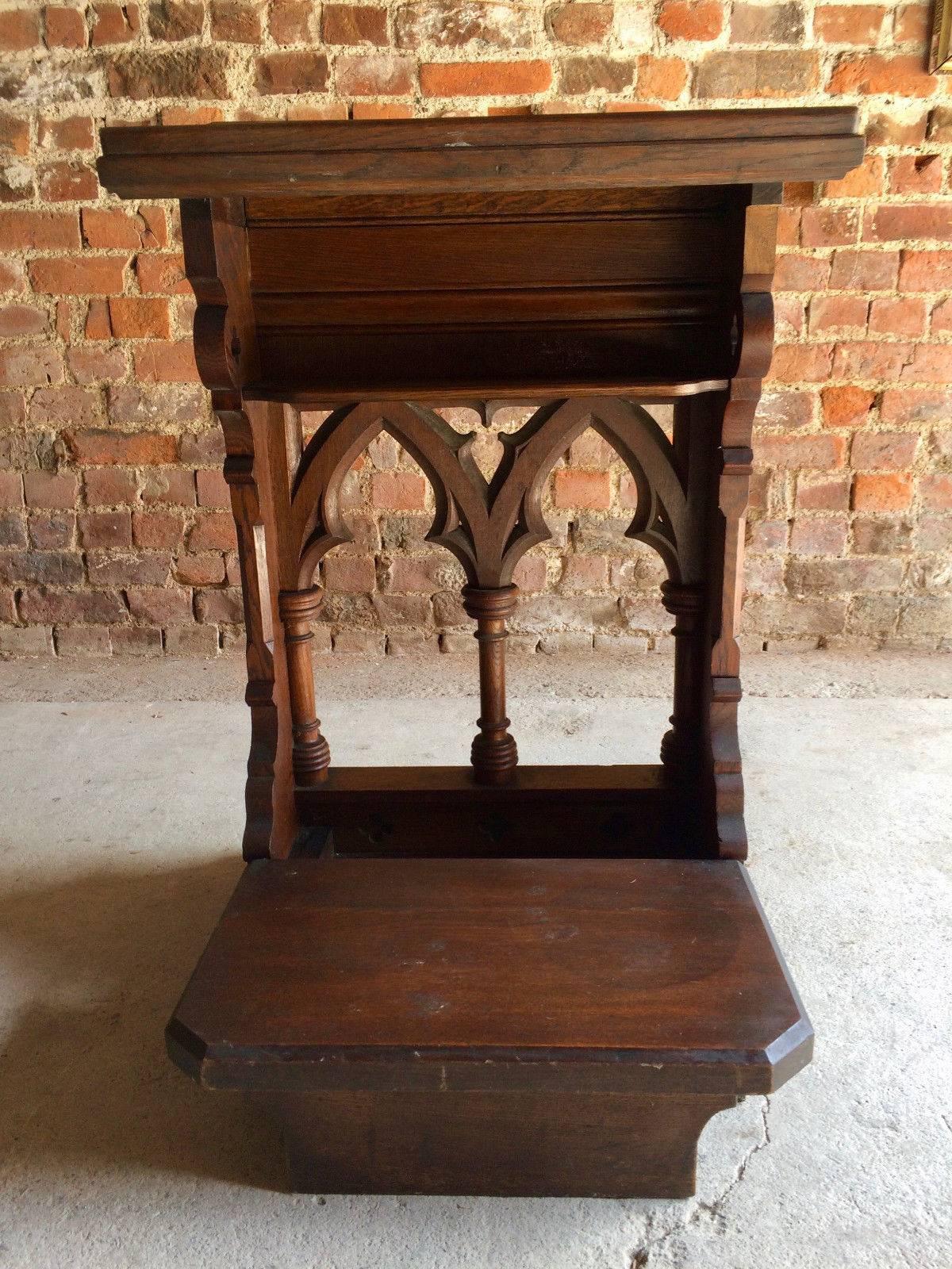 Antique Solid Oak Bible Stand Lectern Gothic Victorian 19th Century ...