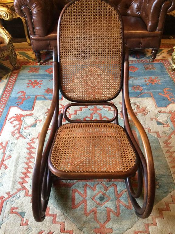 Antique Thonet Chair Bentwood Rocker Cane Victorian, 19th Century at ...