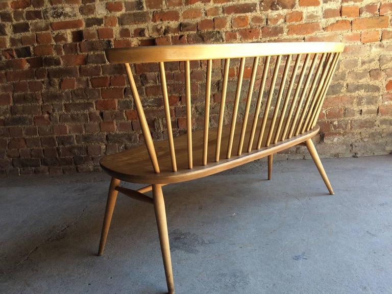 Ercol Loveseat Bench 450 Blonde Beech and Elm Mid-Century 1970s Cushion ...