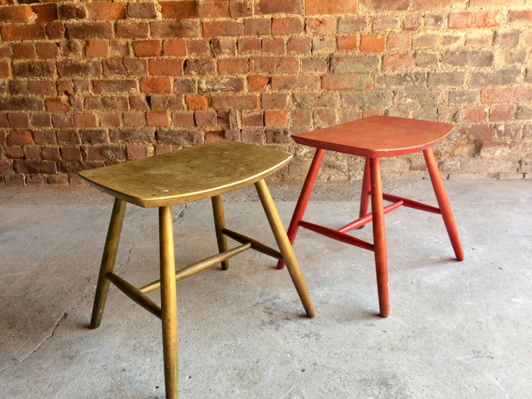 Mid-Century Rare Ejvind A. Johansson J63 Stools, Danish Pair, 1955 Mid ...