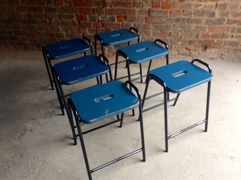 Set of Six Science Lab Bar Stools Industrial For Sale at 1stDibs