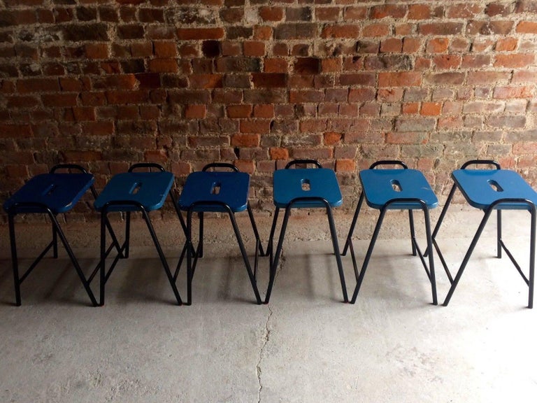 Set of Six Science Lab Bar Stools Industrial For Sale at 1stDibs