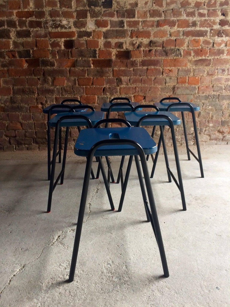 Set of Six Science Lab Bar Stools Industrial For Sale at 1stDibs
