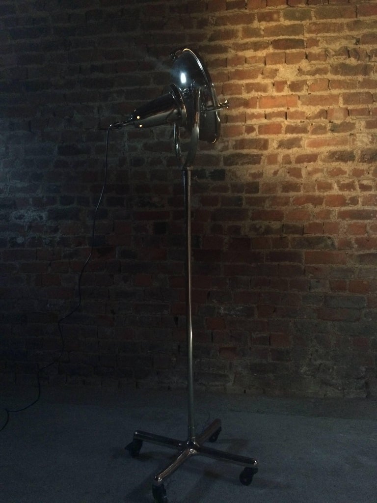 Industrial Studio Style Floor Lamp Side Light Chrome Tall Casters at ...