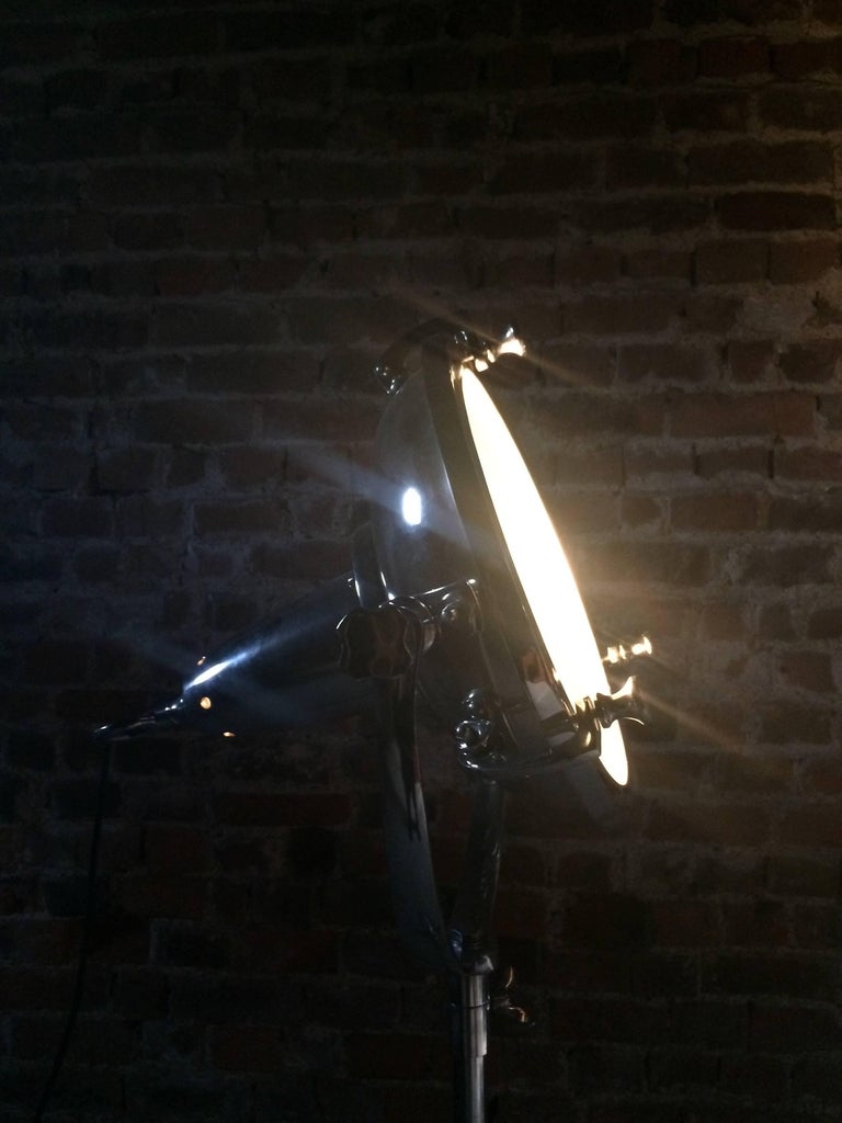 Industrial Studio Style Floor Lamp Side Light Chrome Tall Casters at ...