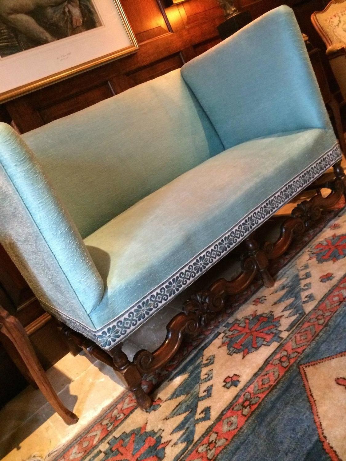 Antique Sofa Shabby Chic Queen Anne Style Victorian High Back Settee at ...