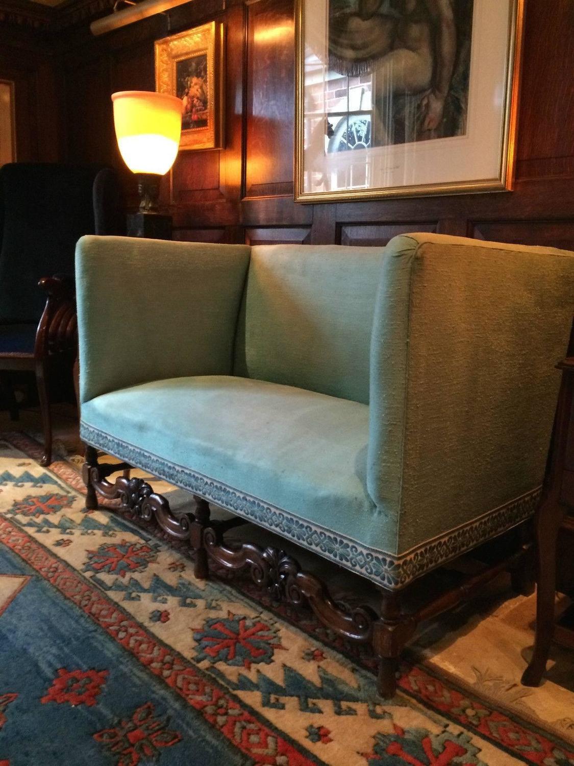 Antique Sofa Shabby Chic Queen Anne Style Victorian High Back Settee at ...